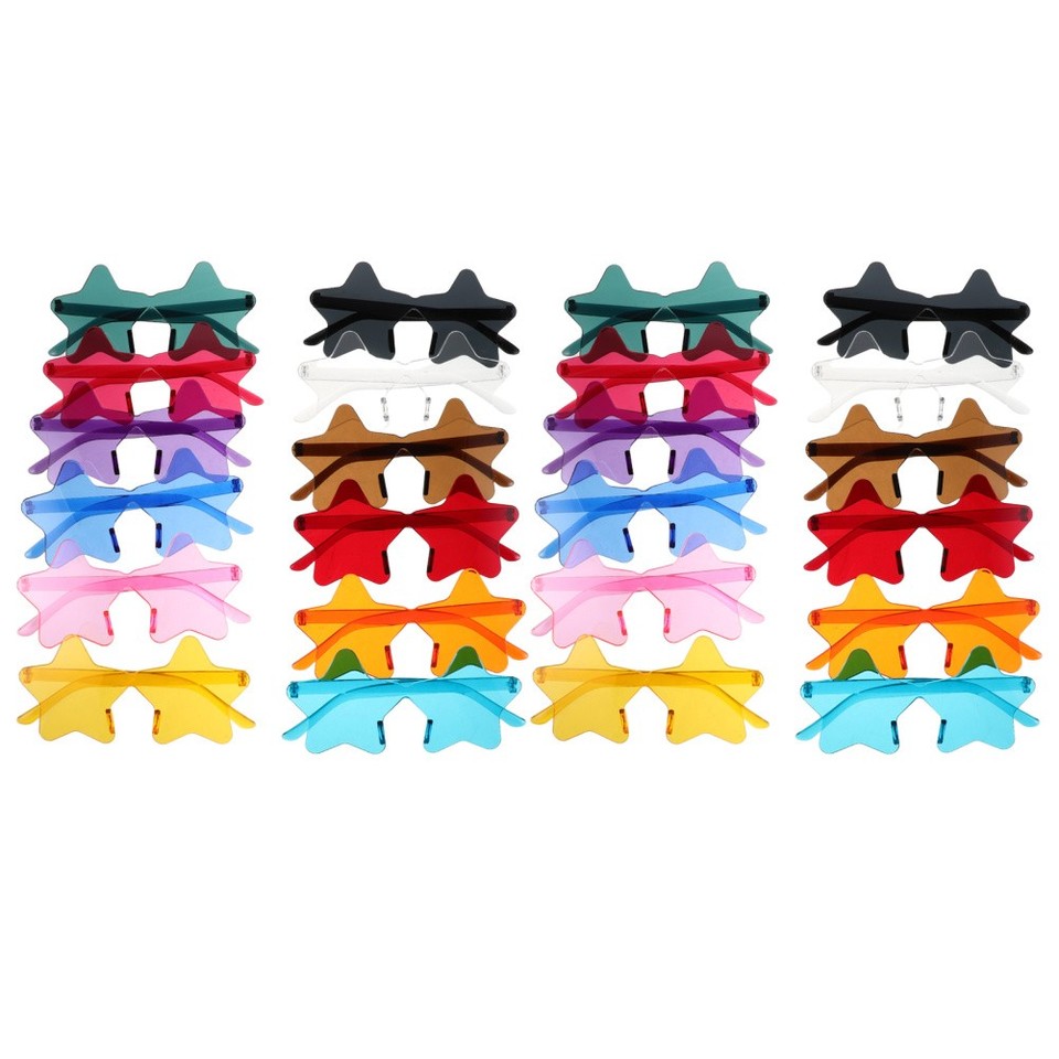 24pcs 4th of July Star Shaped Sunglasses | American Rimless Sunglasses ...
