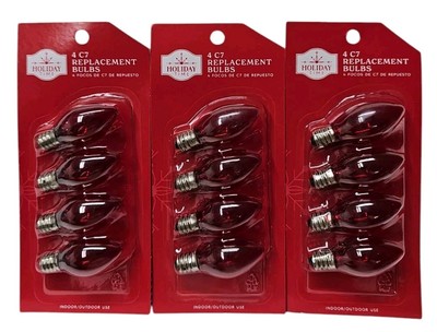 Holiday Time Red C7 Replacement Bulbs Lot of 3 Packs New | eBay