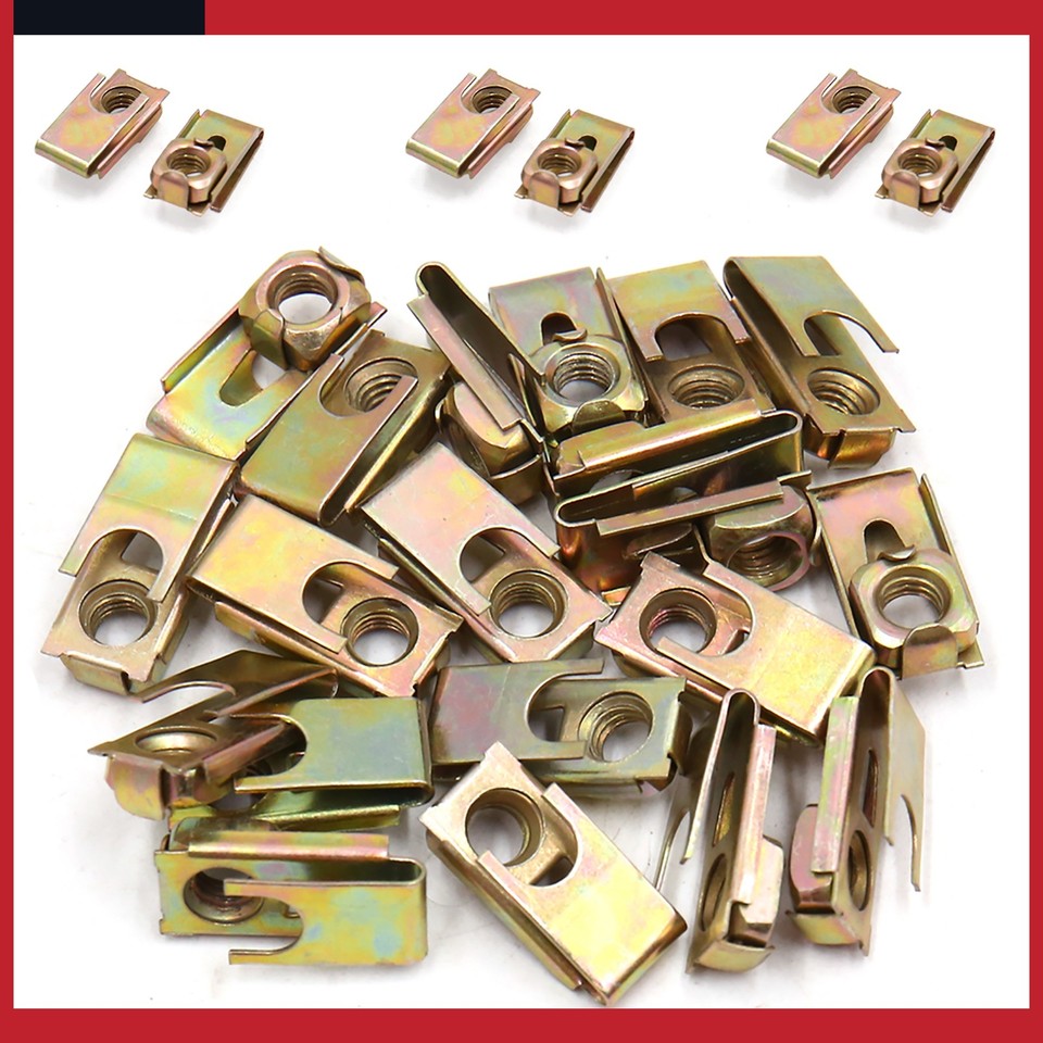 Universal 6mm Screw Hole Fastener Door Bumper U-Type Clips Rivets Pack ...