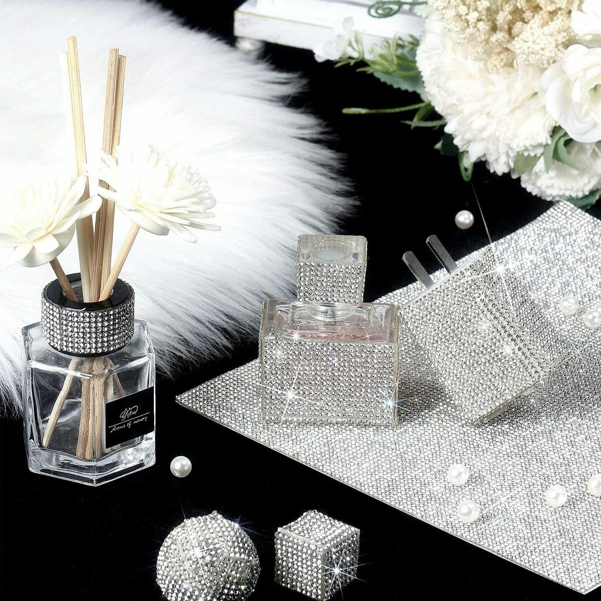 Crystal Diamond Rhinestone Sticker Sheet Diamante Self Adhesive 7.9*9.4 ...