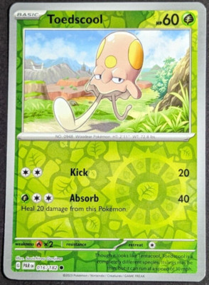 Toedscool Reverse Holo NM 016/182 Paradox Rift Pokemon Card | eBay