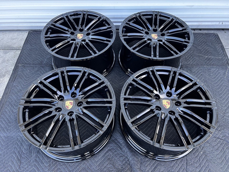 20" Porsche 981 Cayman Boxster Spyder Turbo GTS S Black Wheels Rims ...