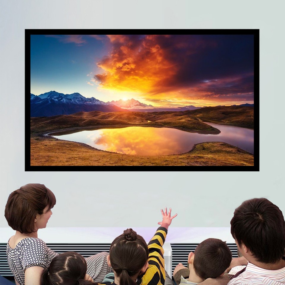 135 Inch Fixed Aluminum Frame Projector Screen Home Theatre HD TV ...