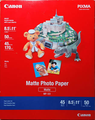 Canon Pixma Matte Finish Photo Paper, 8.5"x11", 50 Sheets, NEW | eBay