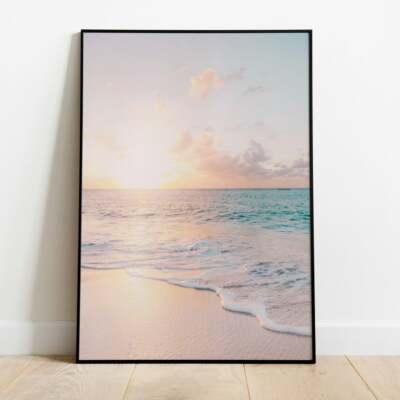 Sunset Ocean Beach Relaxing View Art Poster Print. A3 A2 A1 Sizes | eBay