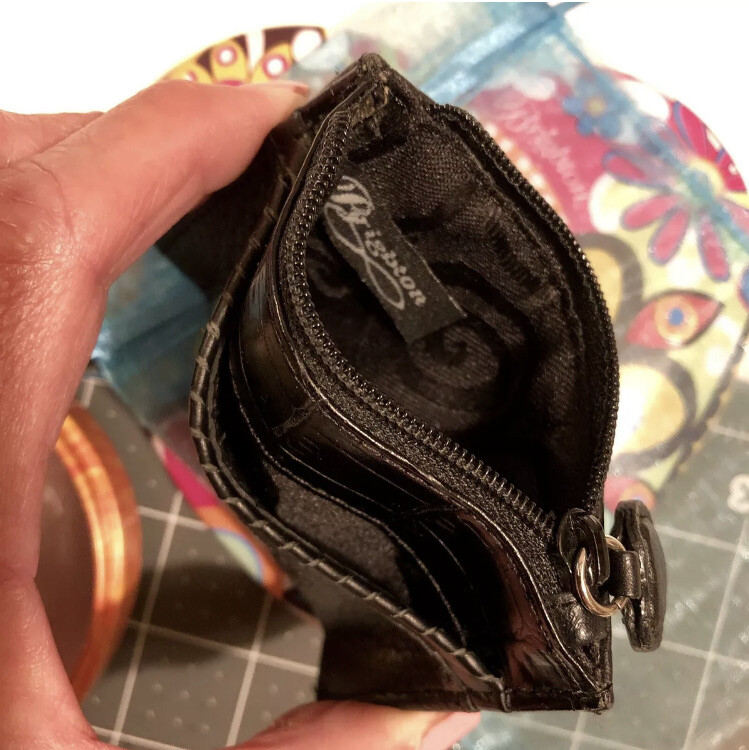 BRIGHTON Mini Wallet Coin Purse HEART Photo Holder Bl… - Gem