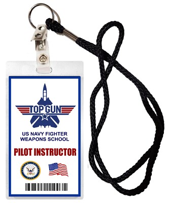 Top Gun Instructor ID/Security Badges Novelty HALLOWEEN COSTUME MOVIE ...
