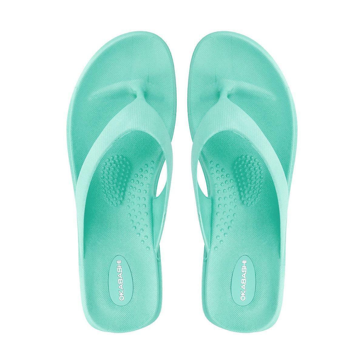 OKABASHI Aqua Turquoise Sandals Flip-flops Thongs Women's M / L EUC | eBay