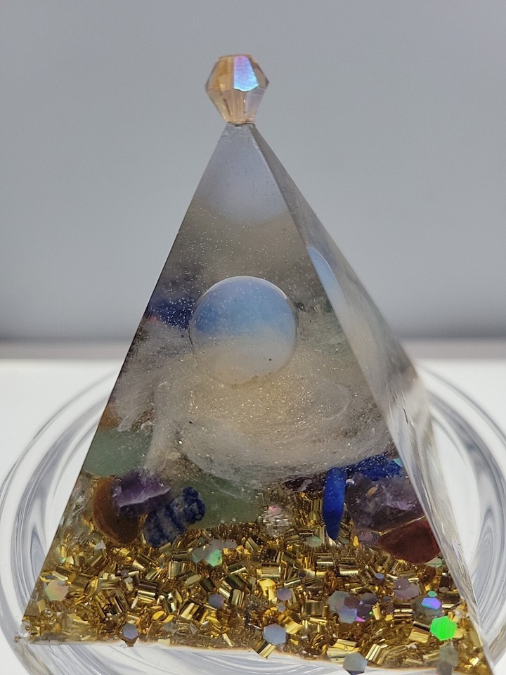 Amethyst Crystal Sphere Orgonite Pyramid Obsidian Chakra Energy Orgone ...