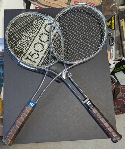 (2) Vintage Wilson Tennis Racket Racquets - T5000 4 1/4 USA Steel ...