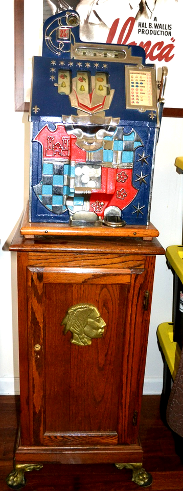 Mills 25c Castle Front Slot Machine circa 1940's w/Stand---Grrreat ...