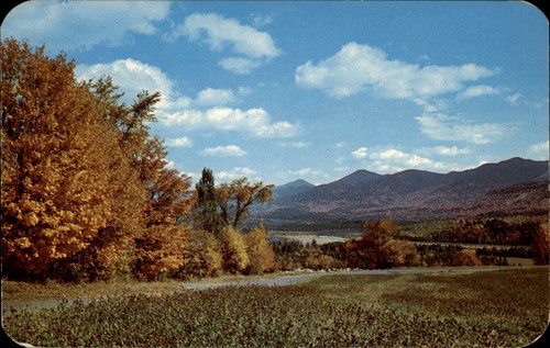 Autumn foliage mountains near Trudeau Sanitarium Saranac Lake NY ...