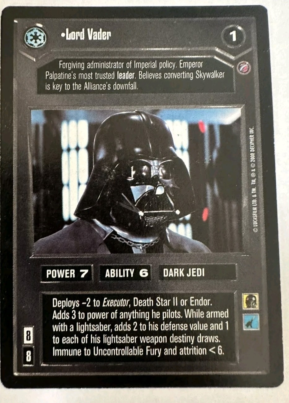 Lord Vader DEATH STAR II 2 Expansion Star Wars CCG SWCCG | eBay