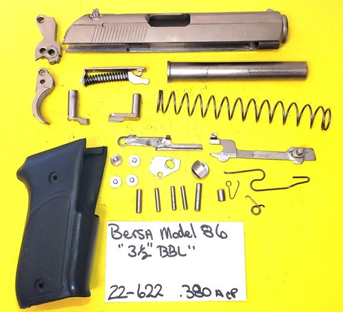 BERSA MODEL 86 IN 380 ACP, STAINLESS SLIDE, BARREL, SMALL PARTS ITEM ...