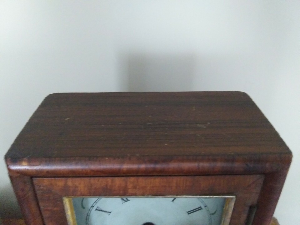 Antique Cottage Clock Handpainted Face Pink Roses New Haven Clock Co ...