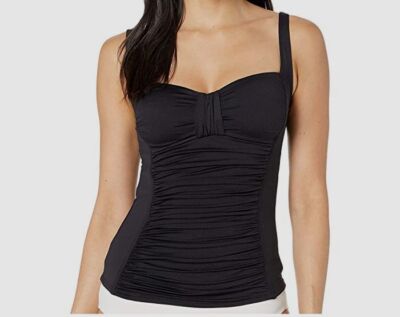 $120 LA Blanca Womens Black Goddess Over The Shoulder Tankini Top ...