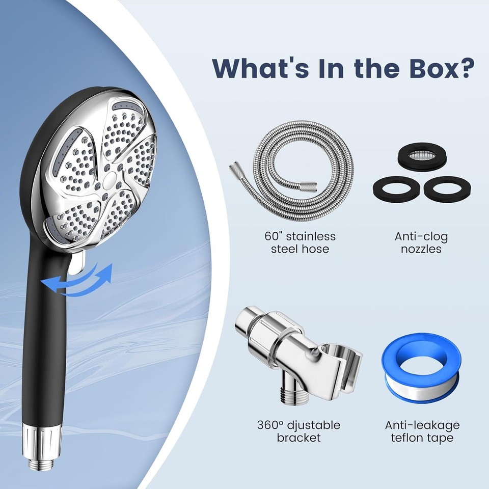 FEELSO Filtered Shower Head with Handheld, High Pressure Shower Head 7 ...