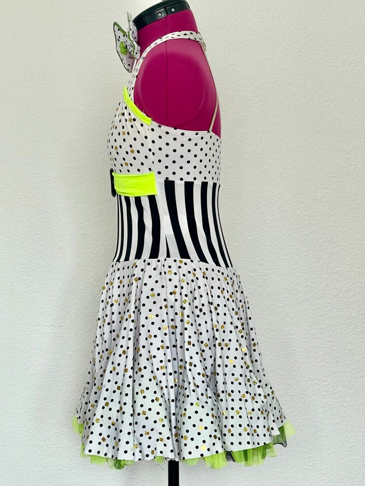 Jazz Dance Costume Girls Polka Dot Dress full skirt Tap costume for ...