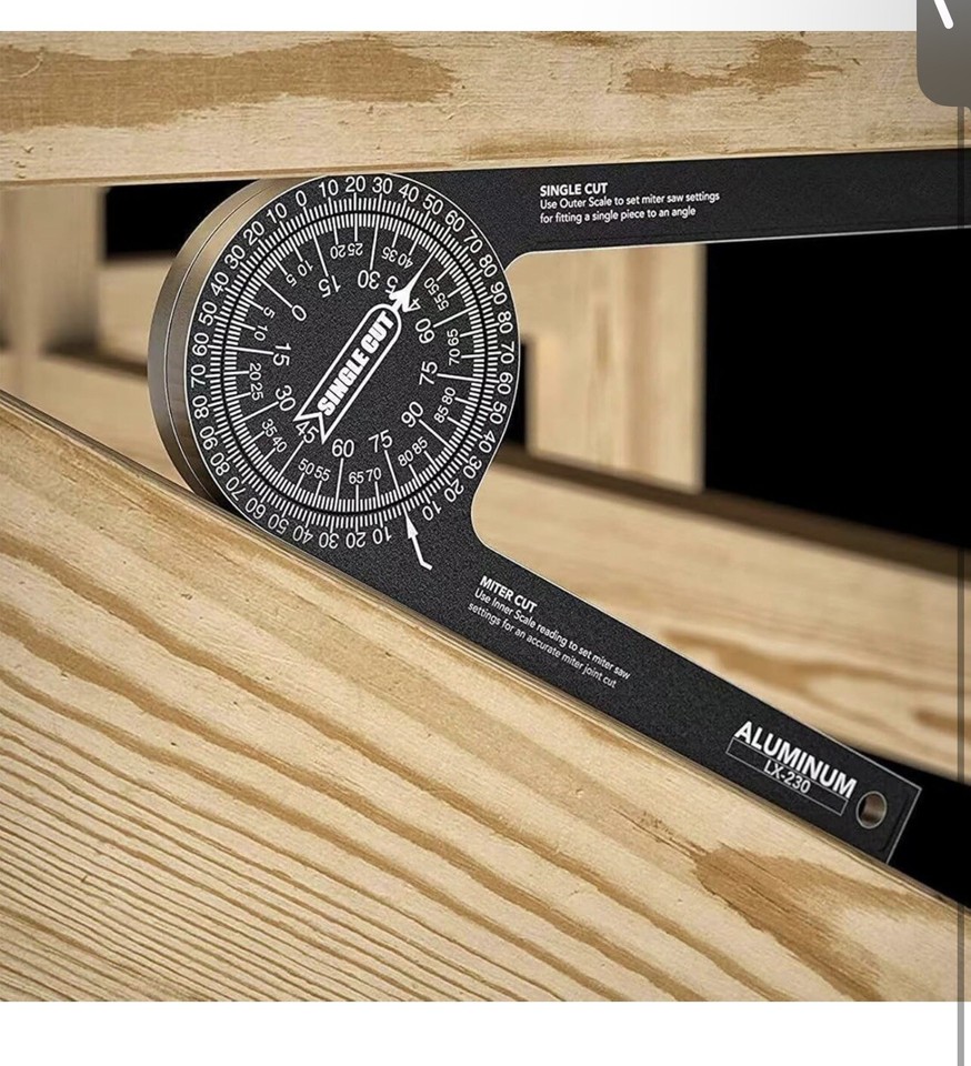 Aluminum Miter Saw Protractor | 7-Inch Rust Proof Angle Finder ...