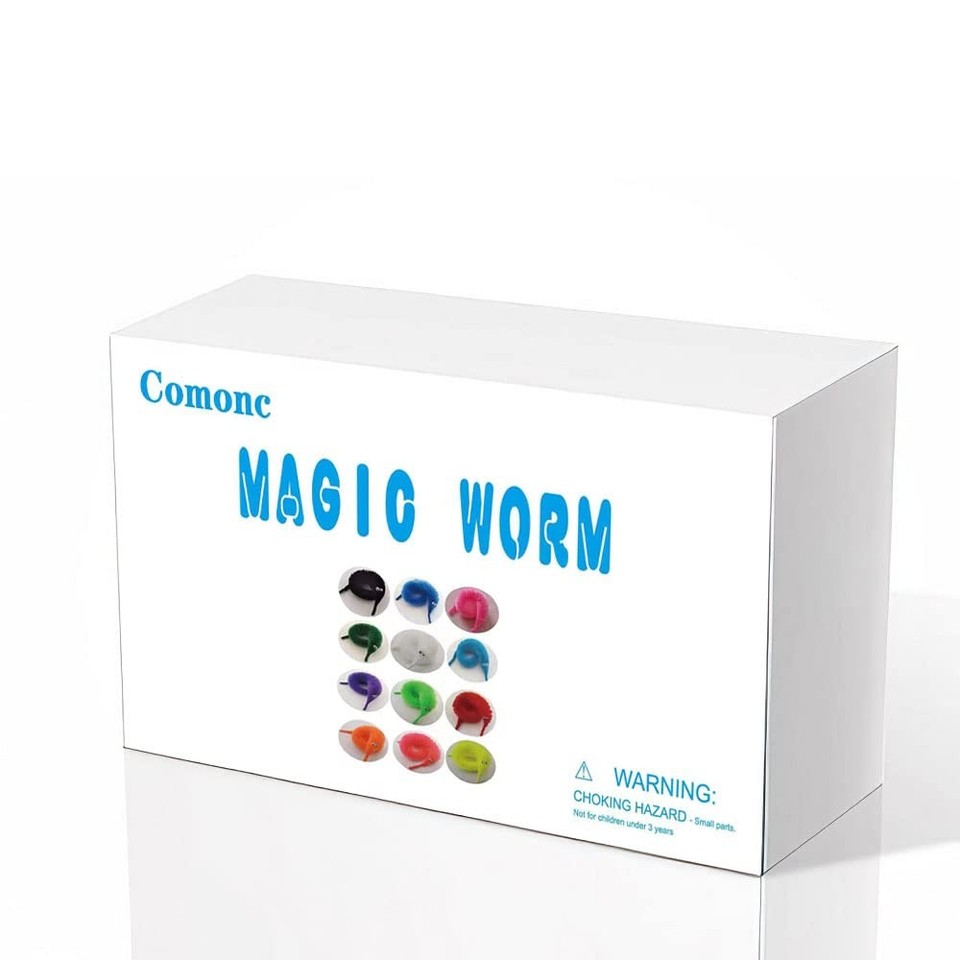 60 Pcs Magic Twisty Worm Wiggly Fuzzy Worms on a String Toys for Party ...
