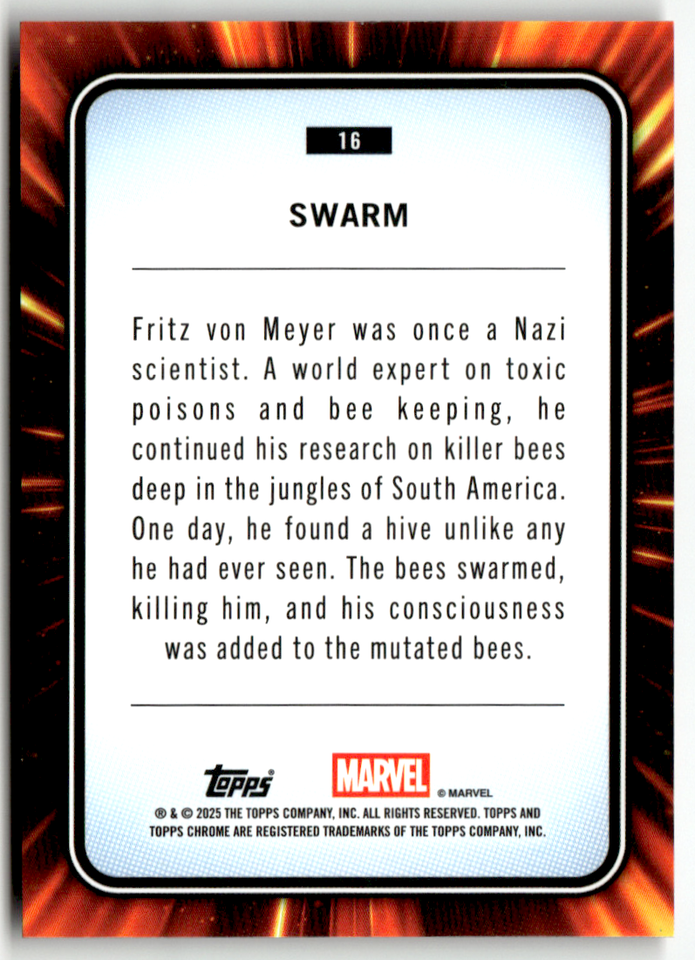 Topps Marvel Chrome 2025 Card No. 16 Swarm Red Blue Spider-Web ...
