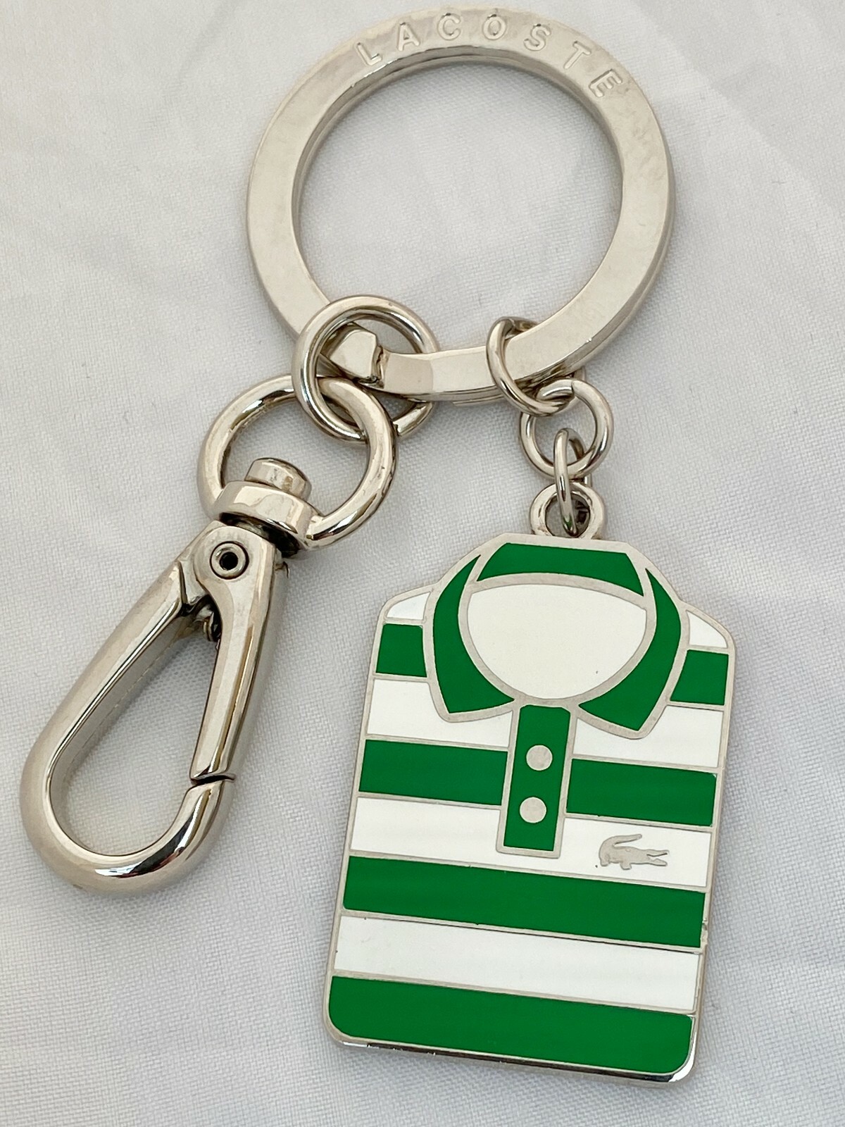 New Authentic LACOSTE Enamel KEY RING key FOB Charm Polo Shirt Green | eBay