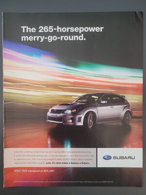 2010 Magazine PRINT AD Subaru WRX Sports Car "265 hp Merry-Go-round ...