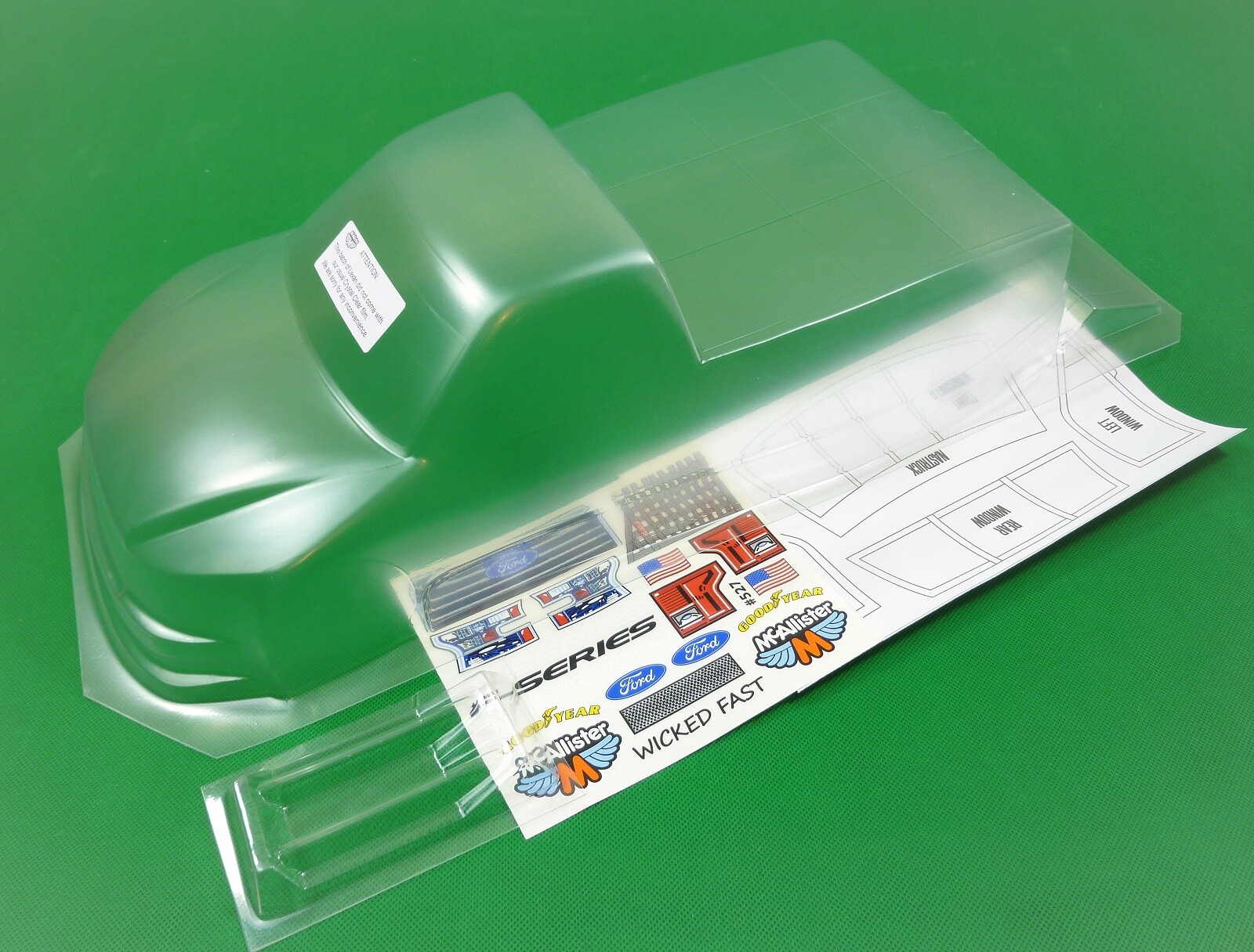 1:10 RC Clear Lexan Body Shell with Decals -Ford Nastruck for 1:10 RC ...