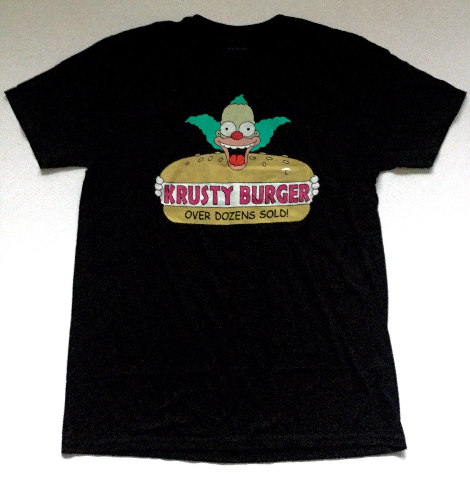 THE SIMPSONS Krusty The Clown KRUSTY BURGER BLACK Mens Large | eBay
