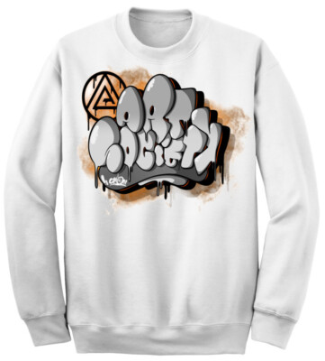 Nuovo Art Society x Retro Kings Simon Dee Firma Crew Maglione Bianco ...