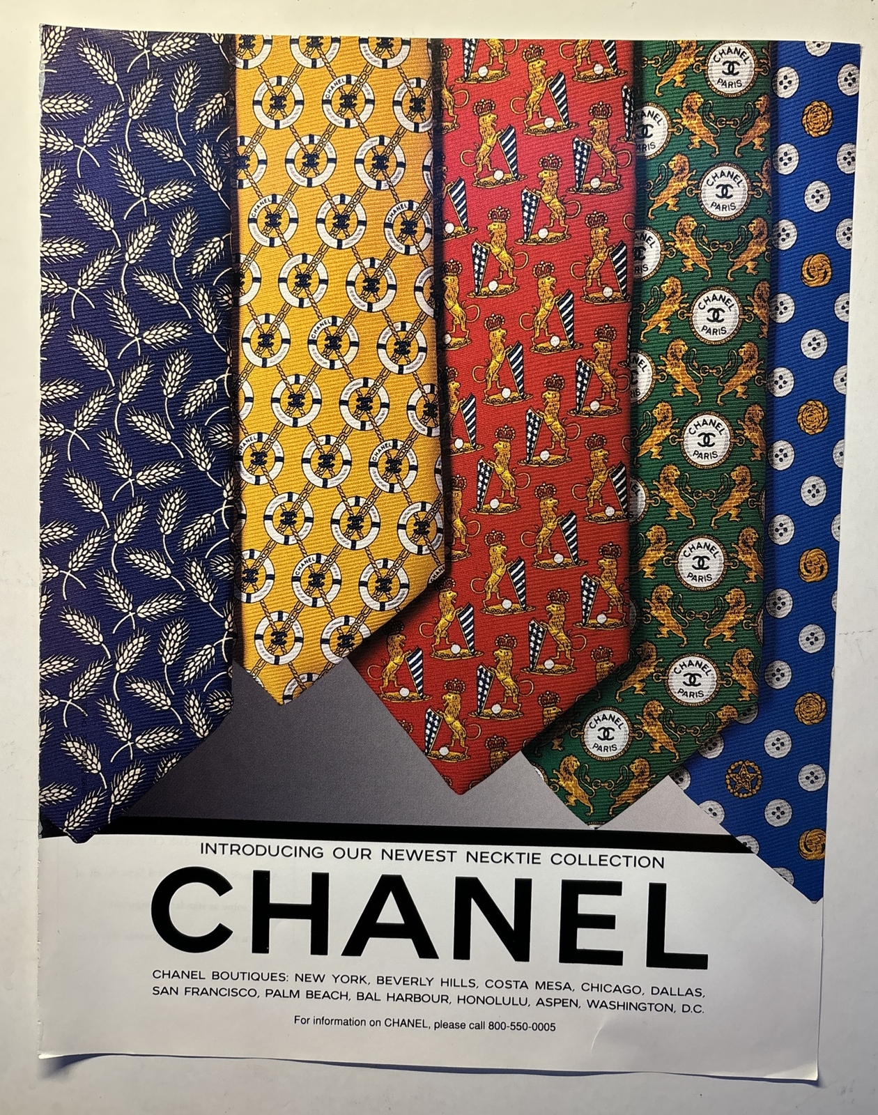 1995 Chanel: New Necktie Collection Vintage Magazine Print Ad ...
