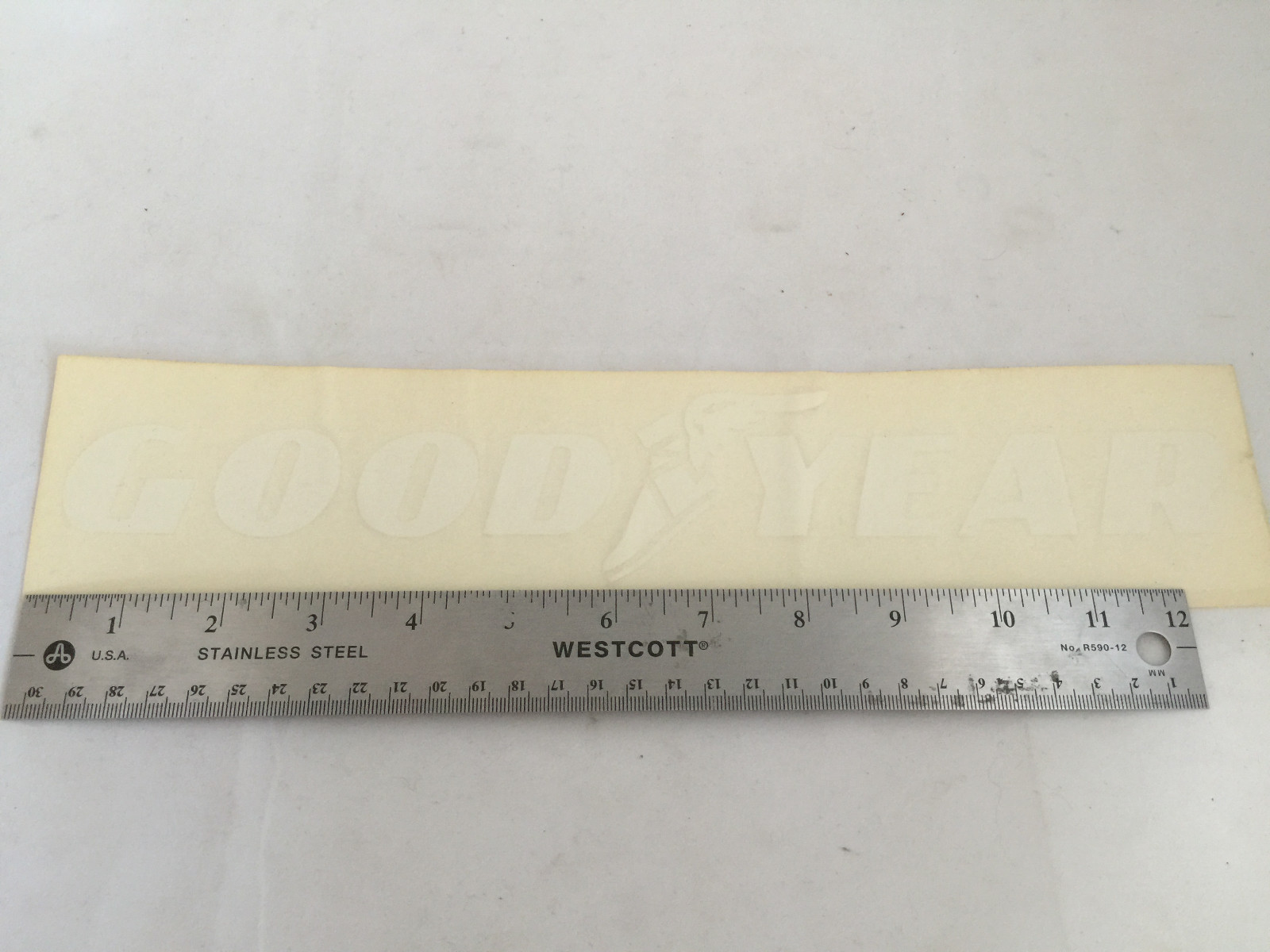 1-Medium White Goodyear Tires Windshield Vinyl Sticker Decal 12.5" x 2. ...