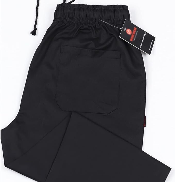 New Black CHEF TROUSER with Elasticated Waist restaurent Kitchen Chef ...