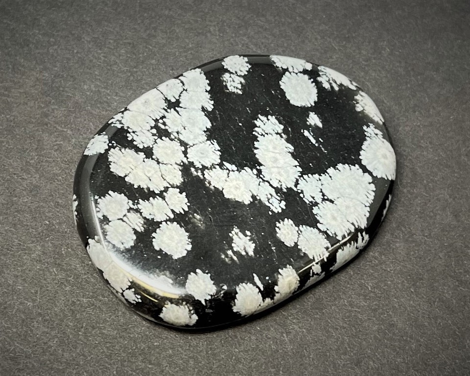 Snowflake Obsidian Pocket Palm Stone MEDIUM (Polished Obsidian Worry ...