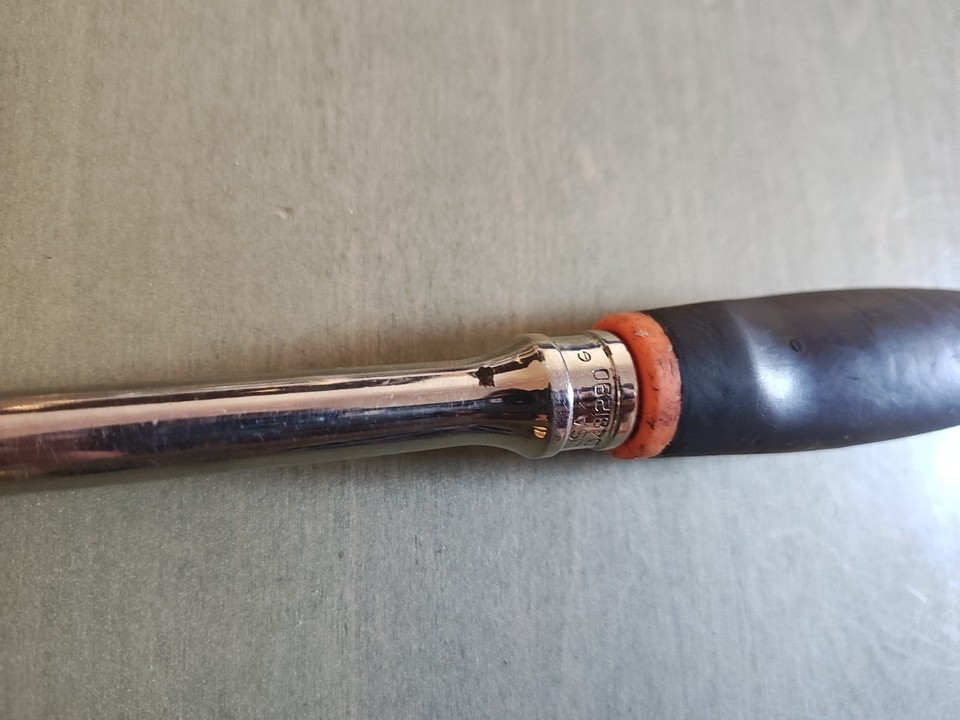 snap-on tools 3/8" drive ratchet long handle orange soft grip fixed ...