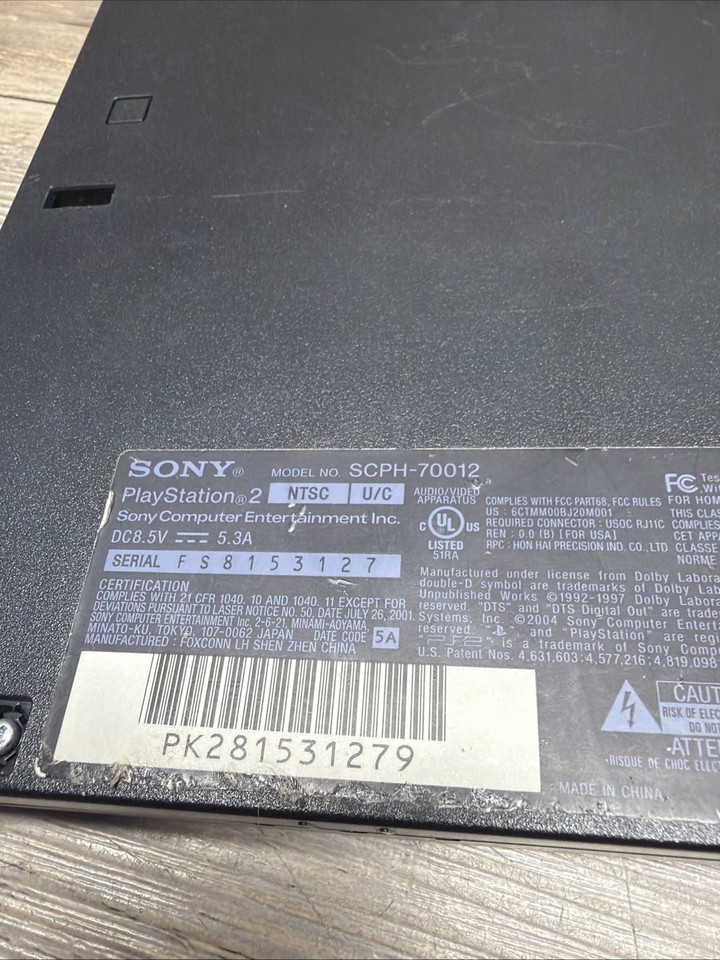 Sony PlayStation 2 PS2 Slim Console SCPH-70012 FOR PARTS OR REPAIR READ ...