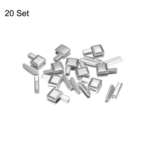 20Sets Zipper Repair Kits, #3 Retainers Box & Insertion Pins, Silver ...