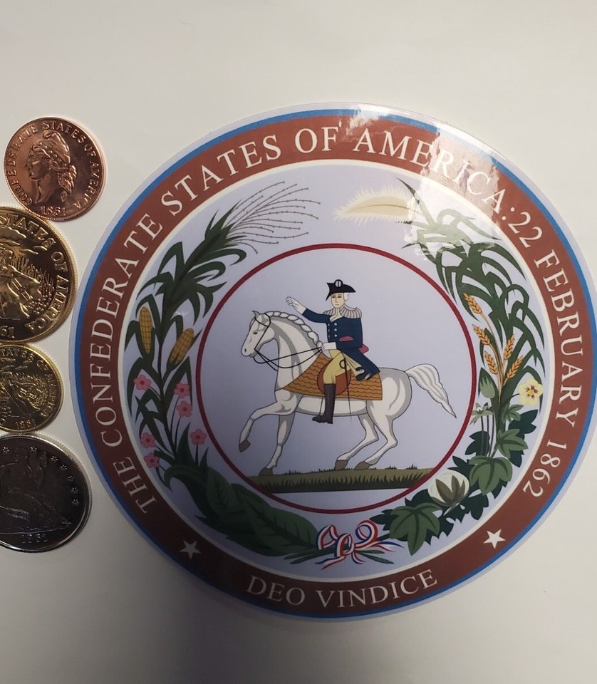 RARE Confederate States of America C.S.A. 🇸🇴 HUGE 5" Decal & Coins | eBay