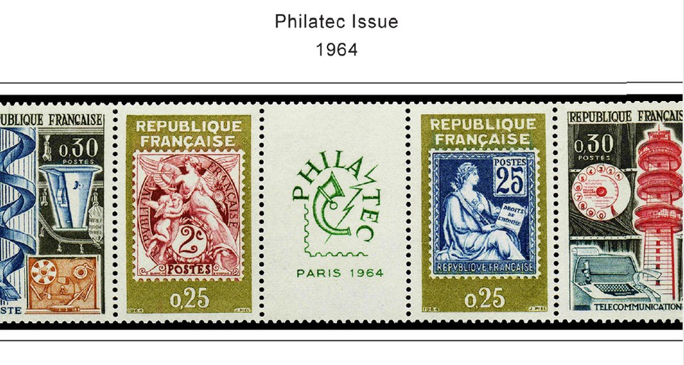 COLOR PRINTED FRANCE 1941-1965 STAMP ALBUM PAGES (55 illustrated pages ...