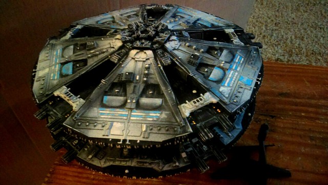 Battlestar Galactica "CYLON" Basestar Model kit. Completed 11" 30th an ...