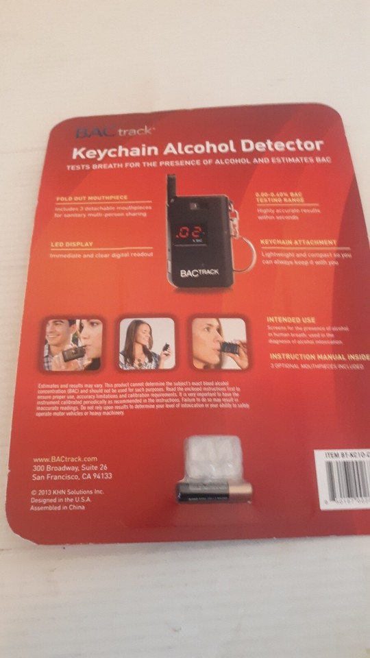 BACtrack Keychain Alcohol Detector Breathalyzer. 0.00-0.40%. NEW SEALED ...