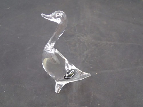VILCA CRYSTAL GLASS BIRD DUCK PAPERWEIGHT PAPER WEIGHT FIGURINE ITALY ...