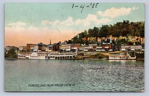 J91/ Pomeroy Ohio Postcard c1910 Mason West Virginia Ships River 136 | eBay