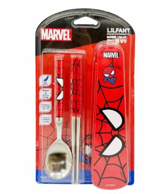 Marvel Spider Man Stainless Steel Spoon Chopsticks Case Set Made in ...