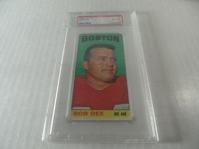 V-117 1965 Topps football card #7 BOB DEE EX-MT 6 PSA BOSTON def. end ...