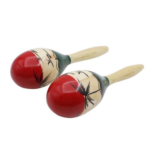 2 Pcs Maracas Large Wooden Rumba Shakers Latin Hand Percussion ...