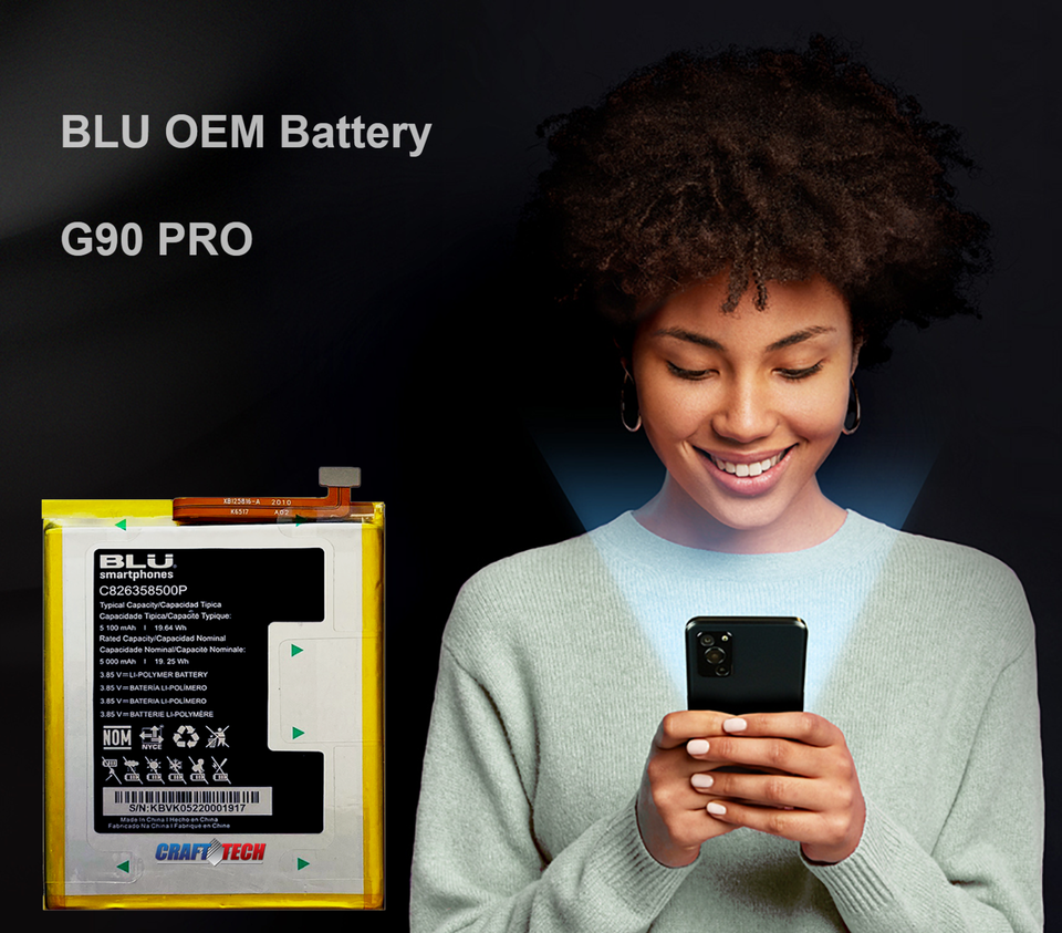 BLU G90 PRO G0370ww Original OEM BLU Battery C826358500P 5100mAh 19.2Wh ...
