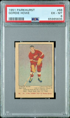 1951 PARKHURST #66 GORDIE HOWE ROOKIE CARD PSA 6 EX-MT | eBay
