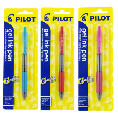 Pilot Backing G2 Retractable Ballpoint Gel Pen BL-G2-7 Assorted Colours ...