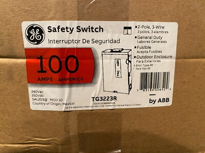 GE TG3223R 3 Wire 2 Pole Fusible Type TG General-Duty Safety Switch NEW ...